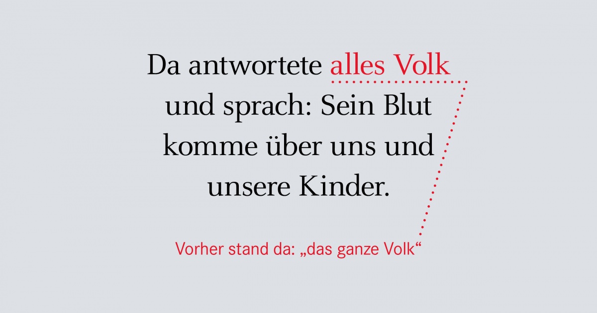 Lutherbibel 2017: "Das ganze jüdische Volk" oder "alles Volk" | chrismon